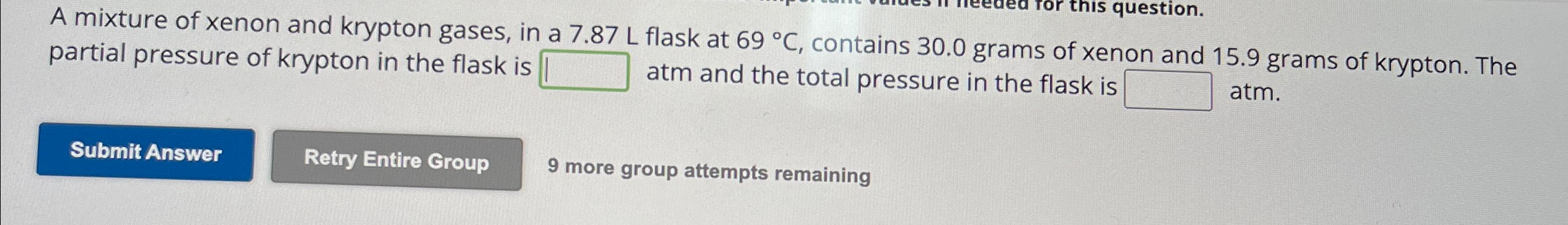 Solved A mixture of xenon and krypton gases, in a 7.87L | Chegg.com