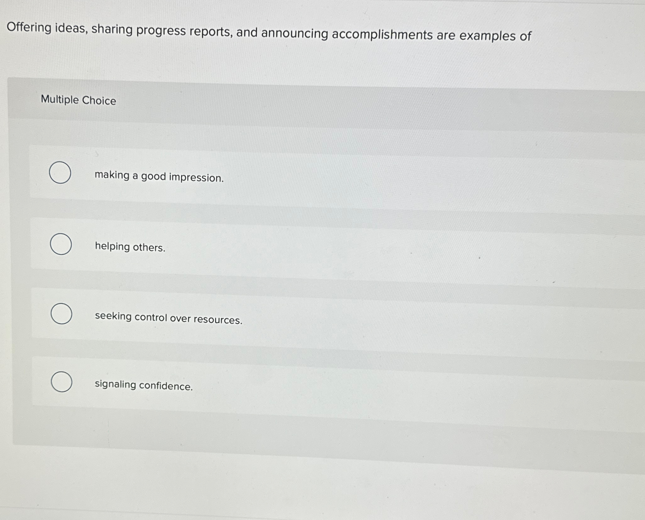 Solved Offering ideas, sharing progress reports, and | Chegg.com
