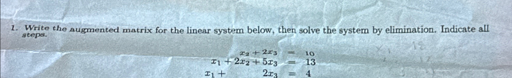 Solved Write the augmented matrix for the linear system | Chegg.com