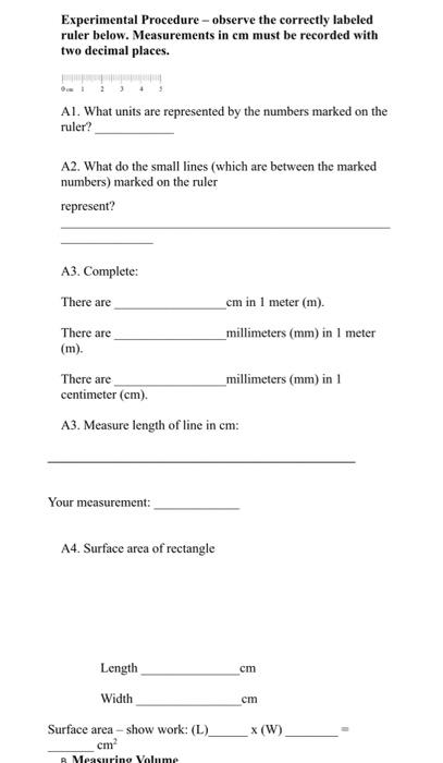 Solved Experimental Procedure - observe the correctly | Chegg.com