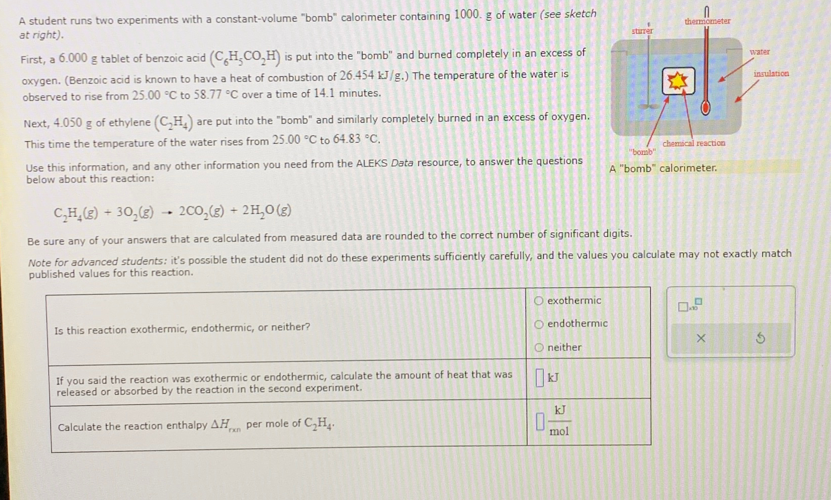 Solved A student runs two experiments with a constant-volume | Chegg.com