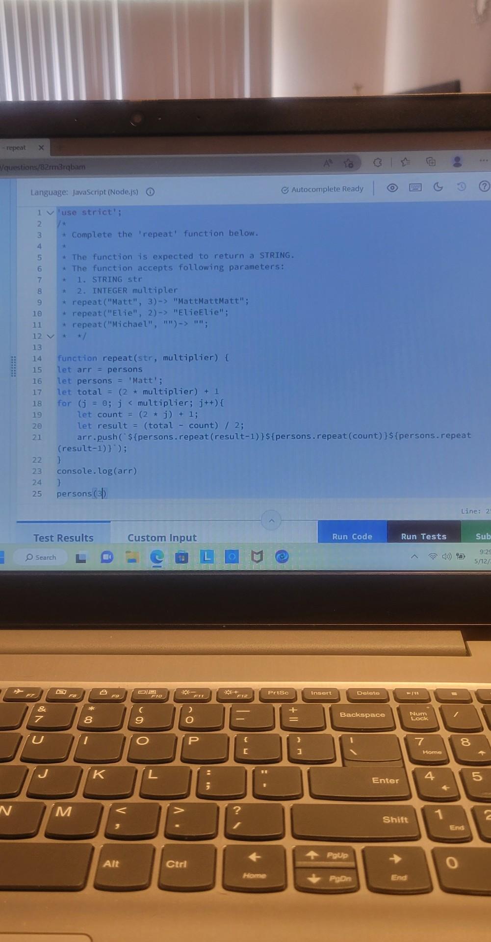 Solved use Strict Complete The repeat Function Below Chegg