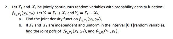 Solved Let x1 ﻿and x2 ﻿be jointly continuous random | Chegg.com