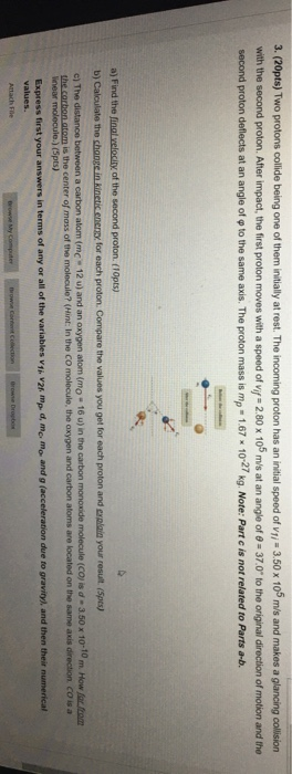 Solved 3. (20pts) Two protons collide being one of them | Chegg.com