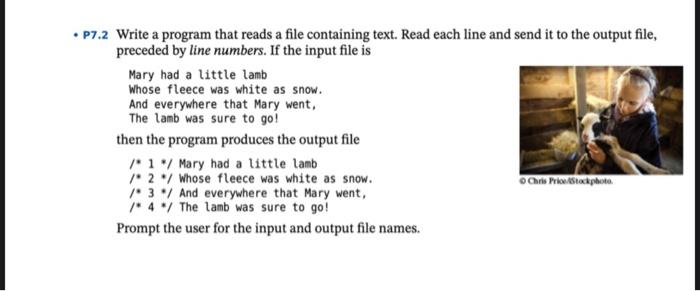 Solved - P7.2 Write a program that reads a file containing | Chegg.com