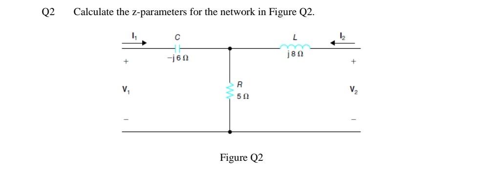 Solved Q2 Calculate the Z-parameters for the network in | Chegg.com
