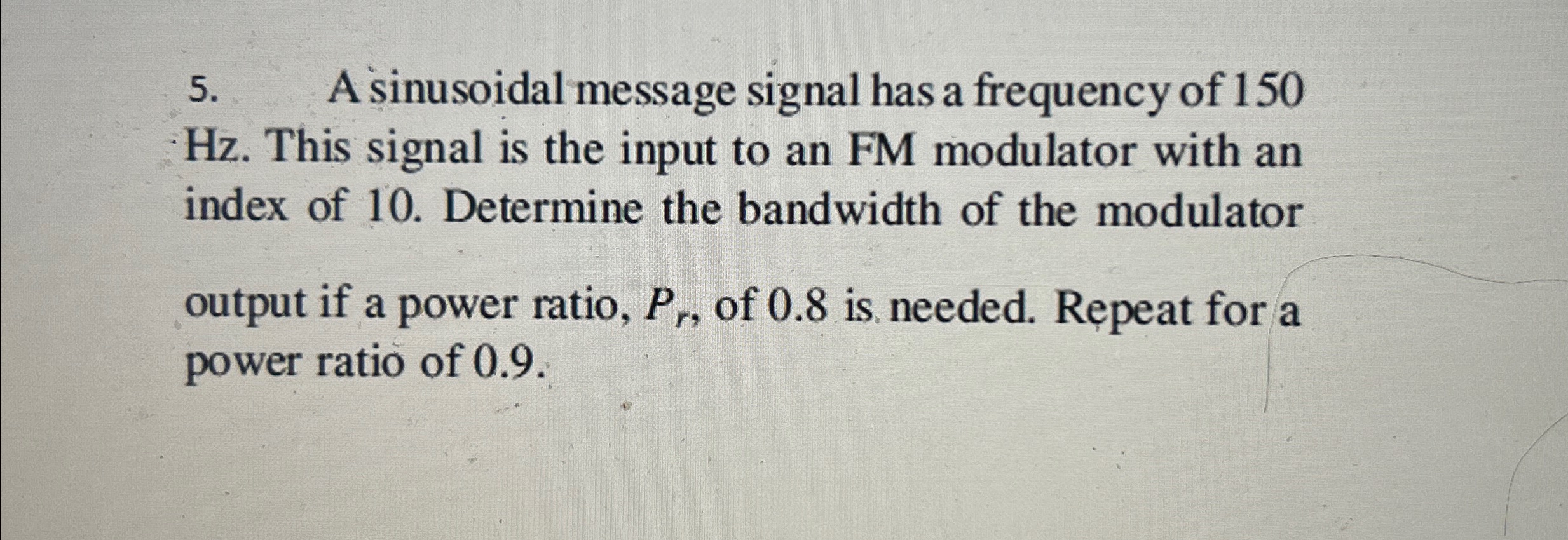 Solved A sinusoidal message signal has a frequency of | Chegg.com