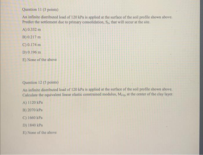 Soil Profile. Questions 11-15 Make the following | Chegg.com