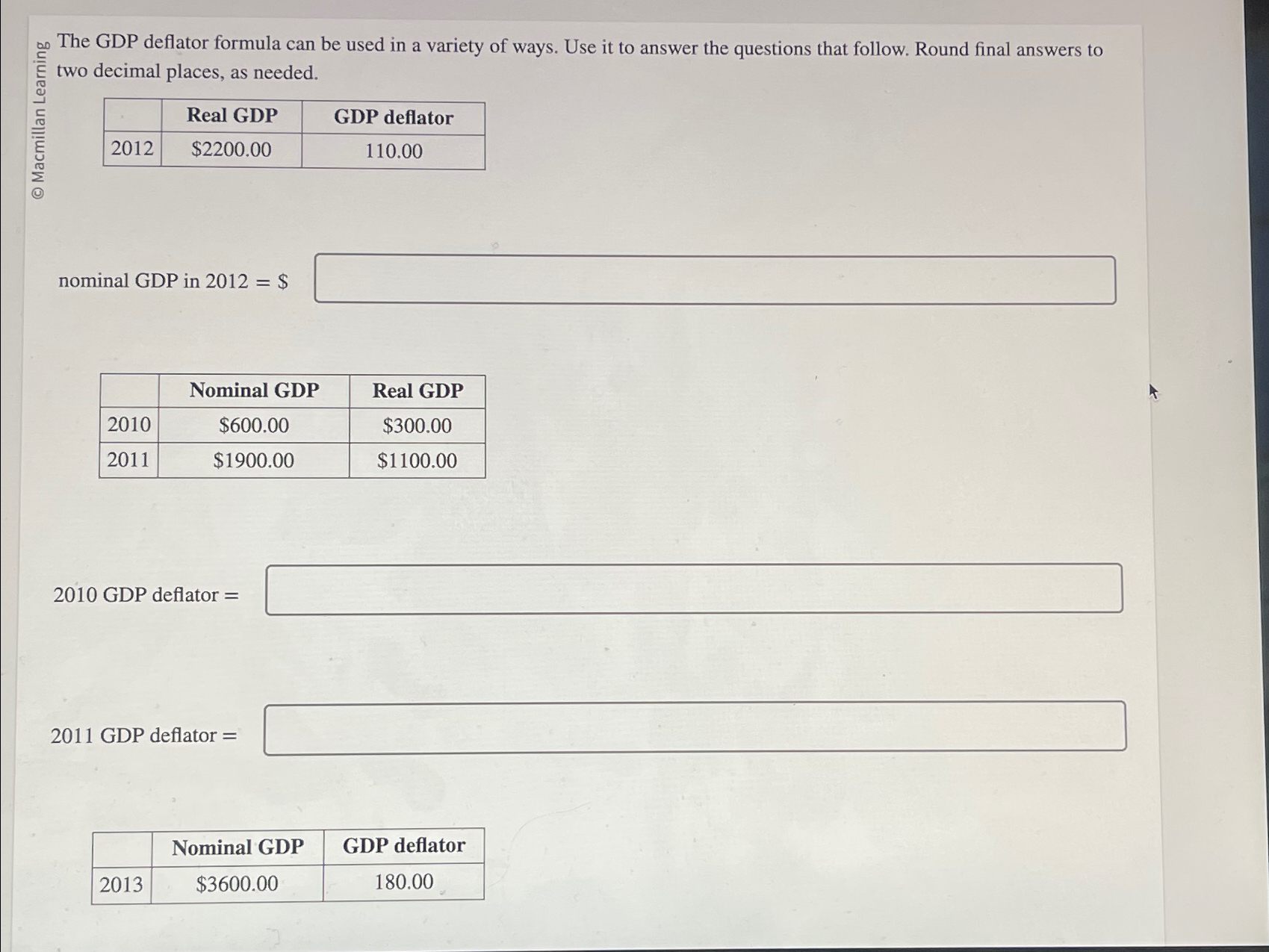 Solved The GDP deflator formula can be used in a variety of | Chegg.com