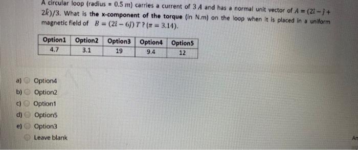 Solved A circular loop (radius = 0.5 mm) carries a current | Chegg.com