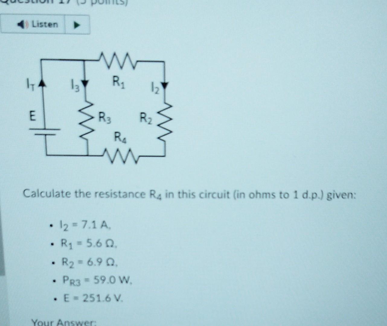 Solved Calculate the resistance R4 in this circuit (in ohms | Chegg.com