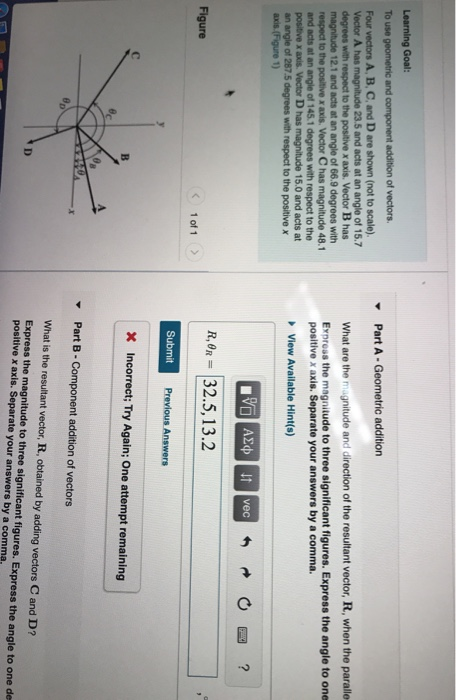 Solved - Part A - Geometric addition Learning Goal: To use | Chegg.com