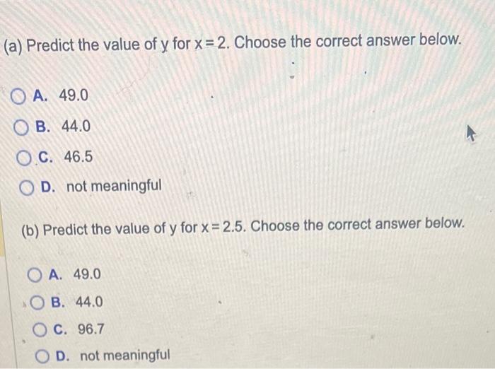 Solved Find the equation of the regression line for the | Chegg.com
