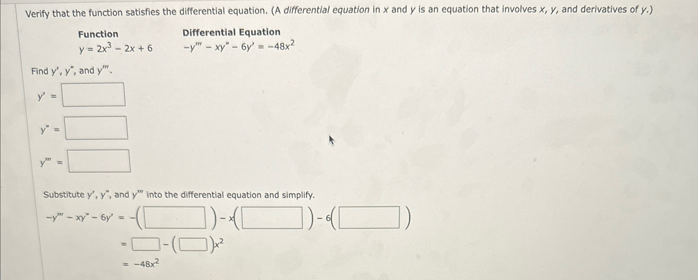 Solved Verify that the function satisfies the differential | Chegg.com