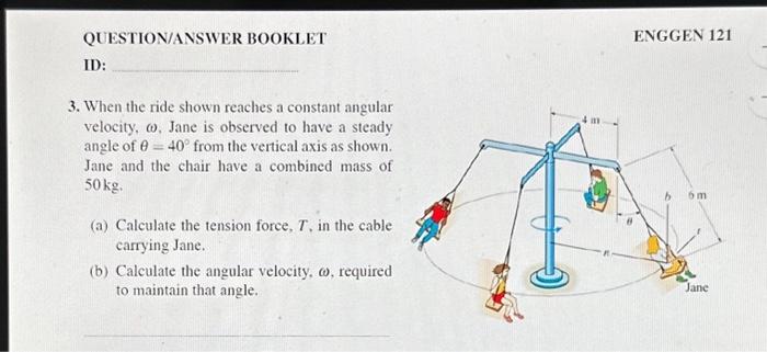 Solved QUESTION/ANSWER BOOKLET ENGGEN 121 ID: 3. When the | Chegg.com