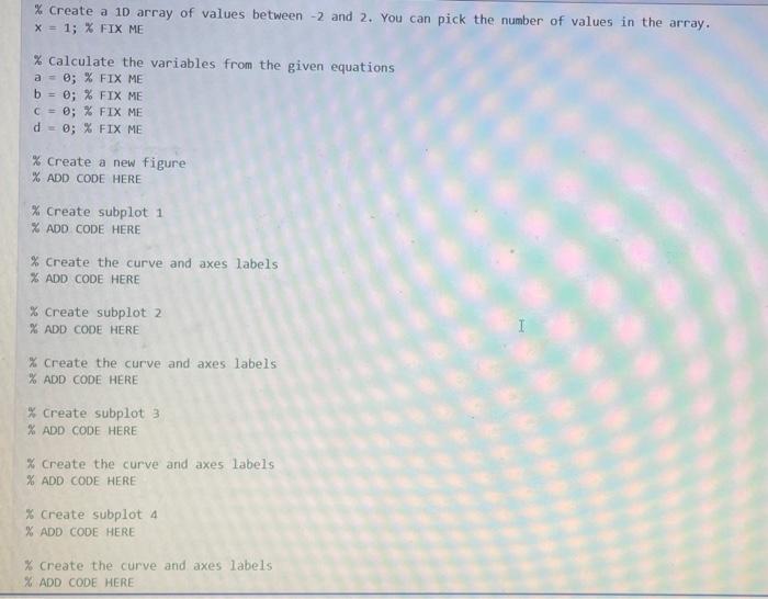 Solved Replicate the given figure. . Create a 10 array x | Chegg.com