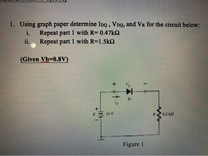 Solved Using graph paper determine IDQ , VDQ, and VR for the | Chegg.com