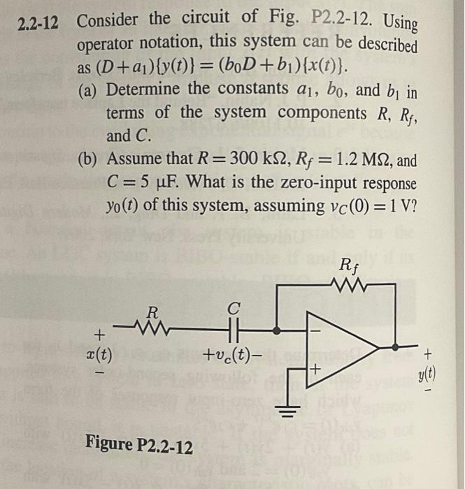 Solved 2-12 Consider the circuit of Fig. P2.2-12. Using | Chegg.com
