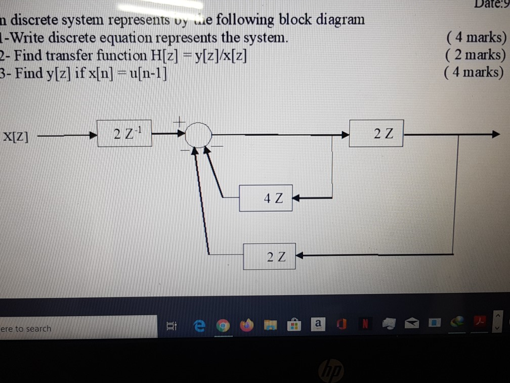 Solved Date:9 n discrete system represents vy we following | Chegg.com
