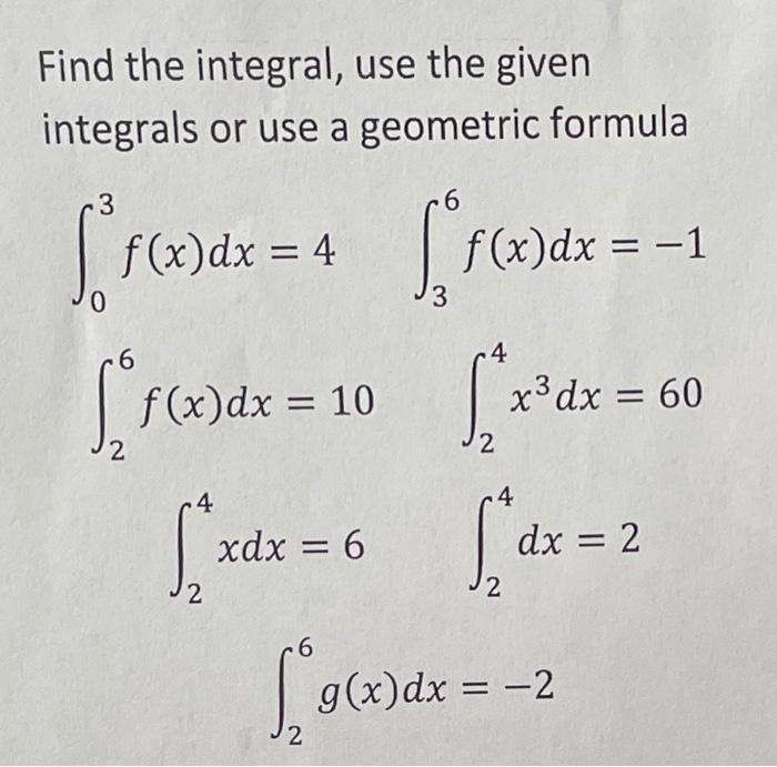 Solved Find the integral, use the given integrals or use a | Chegg.com