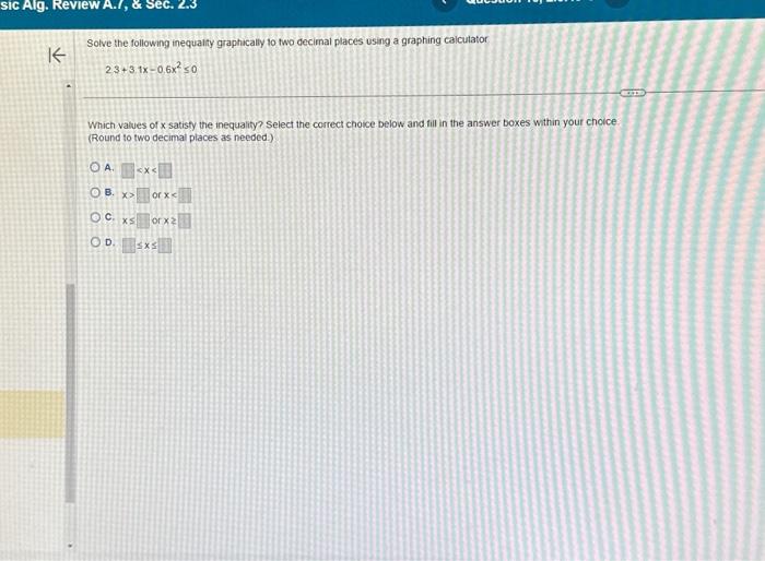 Solved Solve the followng inequality graphically to two | Chegg.com