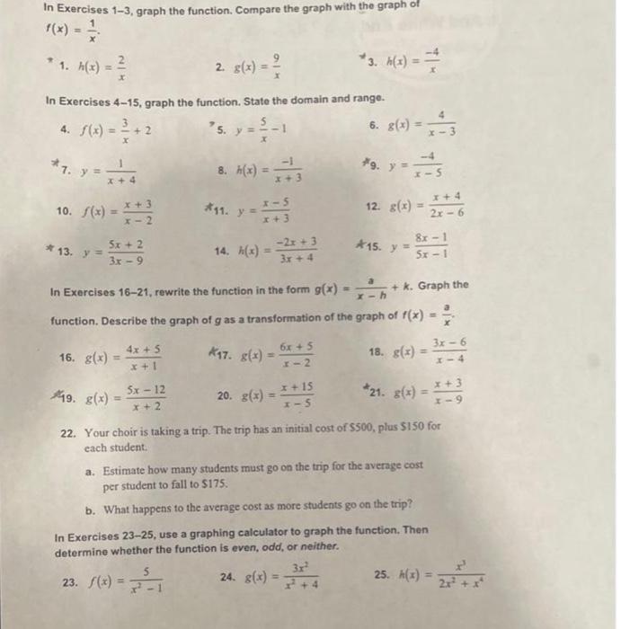 In Exercises 1-3, graph the function. Compare the | Chegg.com