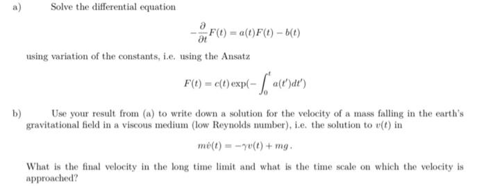 Solved Solve the differential equation | Chegg.com