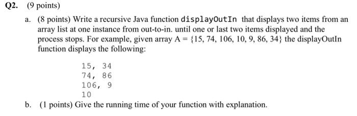 Solved a. (8 points) Write a recursive Java function | Chegg.com