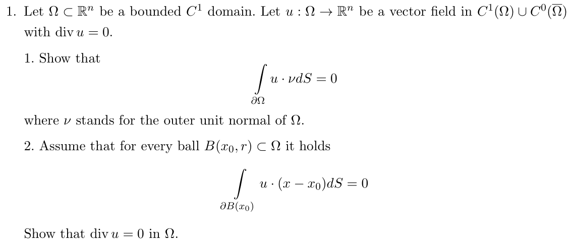 Solved Let ΩsubRn ﻿be a bounded C1 ﻿domain. Let u:Ω→Rn ﻿be a | Chegg.com