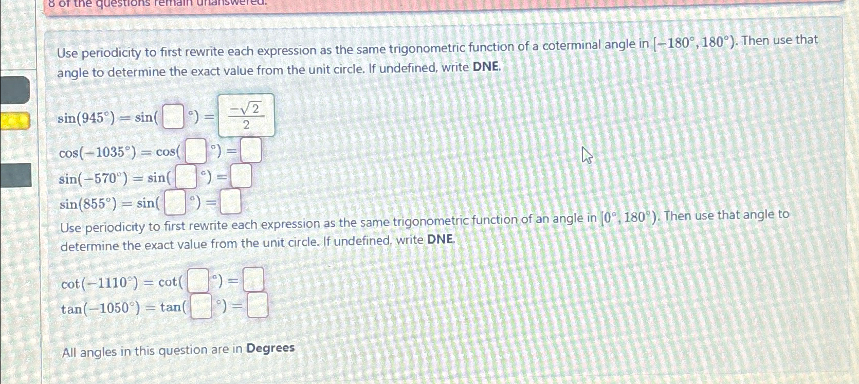 Solved Use periodicity to first rewrite each expression as | Chegg.com
