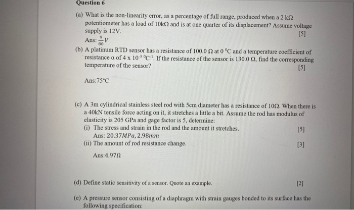 Solved Question 6 (a) What is the non-linearity error, as a | Chegg.com