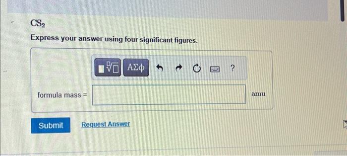 Solved CS₂ Express your answer using four significant | Chegg.com