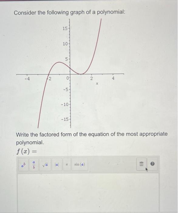 Solved Consider the following graph of a polynomial: - 4 a b | Chegg.com