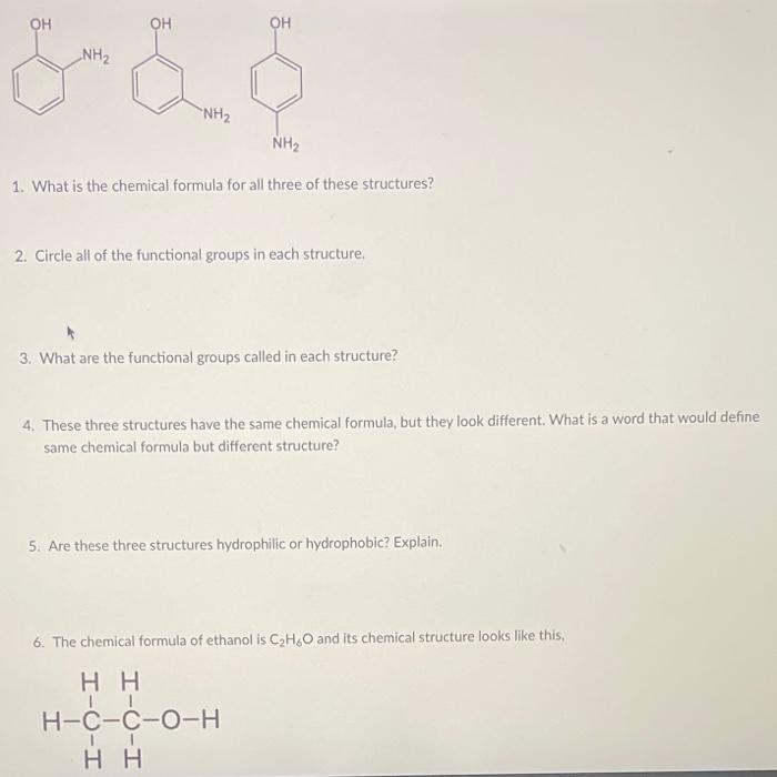 Solved OH OH OH NH2 "NH2 NH2 1. What is the chemical formula | Chegg.com