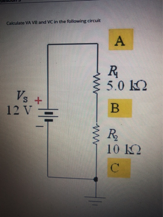 Solved Calculate VA VB and VC in the following circuit 5.0 | Chegg.com