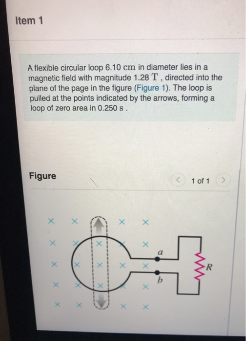 Solved Item 1 A flexible circular loop 6.10 cm in diameter | Chegg.com