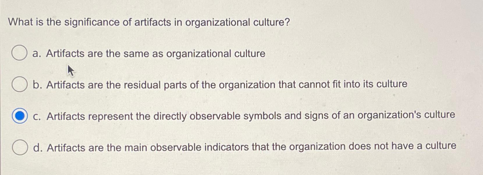 Solved What is the significance of artifacts in | Chegg.com