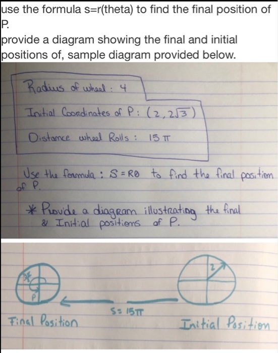 Solved use the formula : s=r(theta) to find the final | Chegg.com