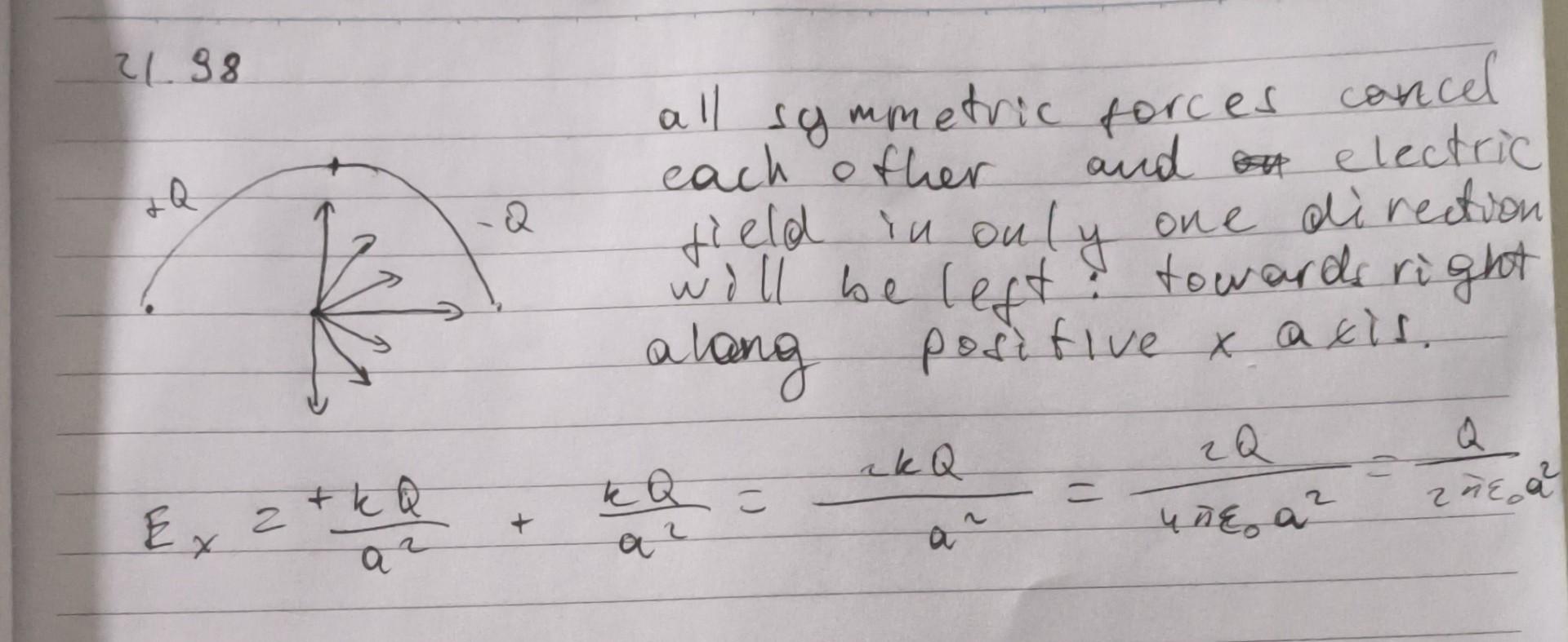 Solved 21.98⋯ CALC A semicircle of radius a is in the first | Chegg.com