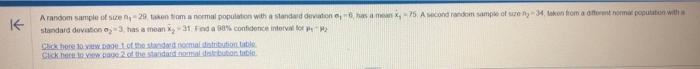 Solved standard devason σ2−3, has a mean xˉ2 - ar t tind a | Chegg.com