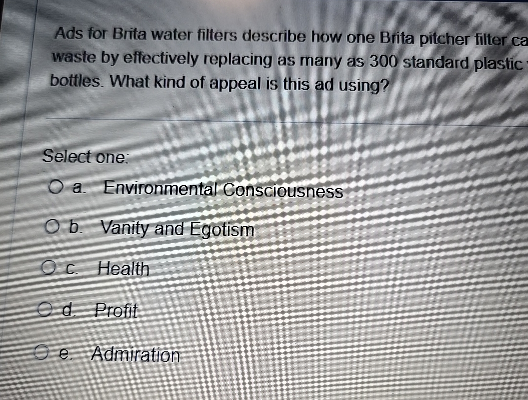 Solved Ads for Brita water filters describe how one Brita | Chegg.com