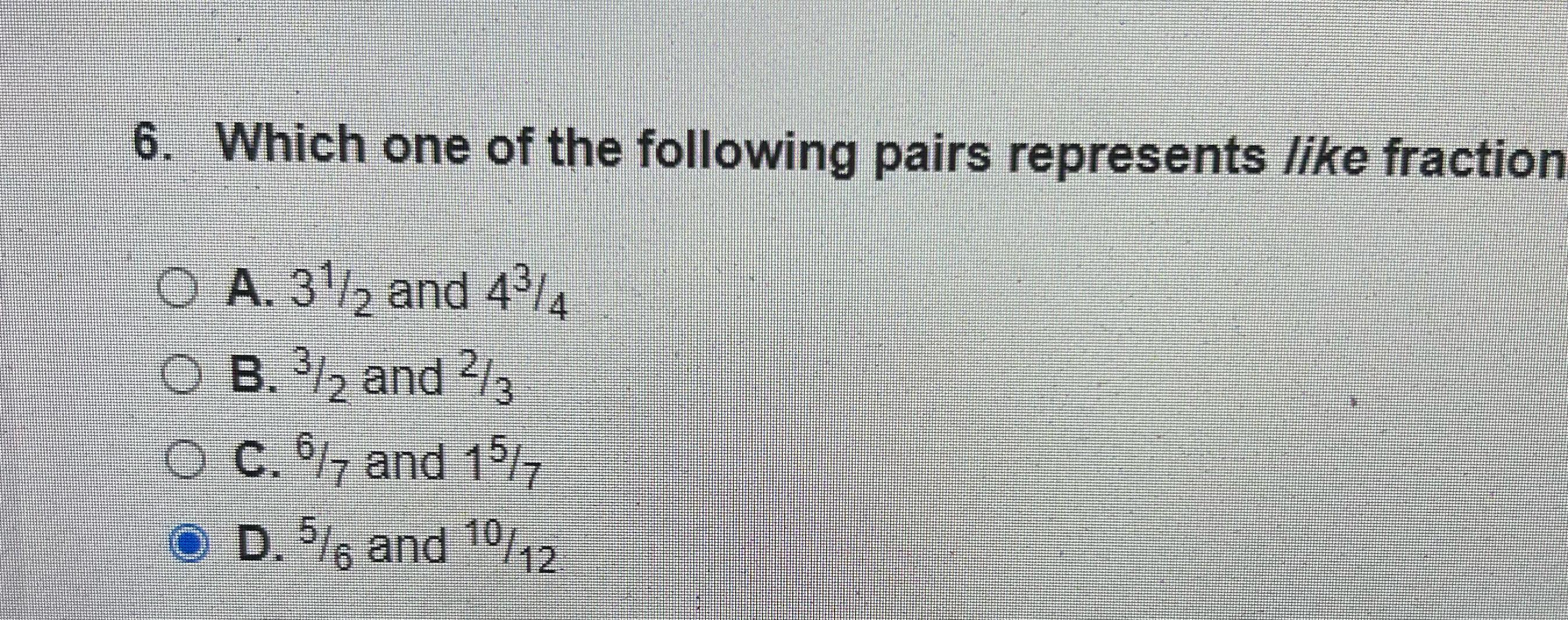 Solved Which one of the following pairs represents like | Chegg.com