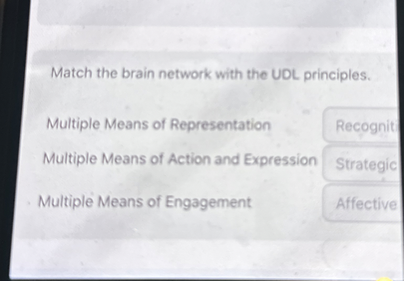 Solved Match the brain network with the UDL | Chegg.com
