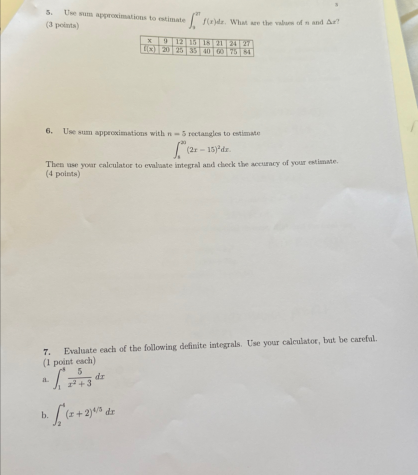 Solved Use sum approximations to estimate ∫927f(x)dx. ﻿What | Chegg.com