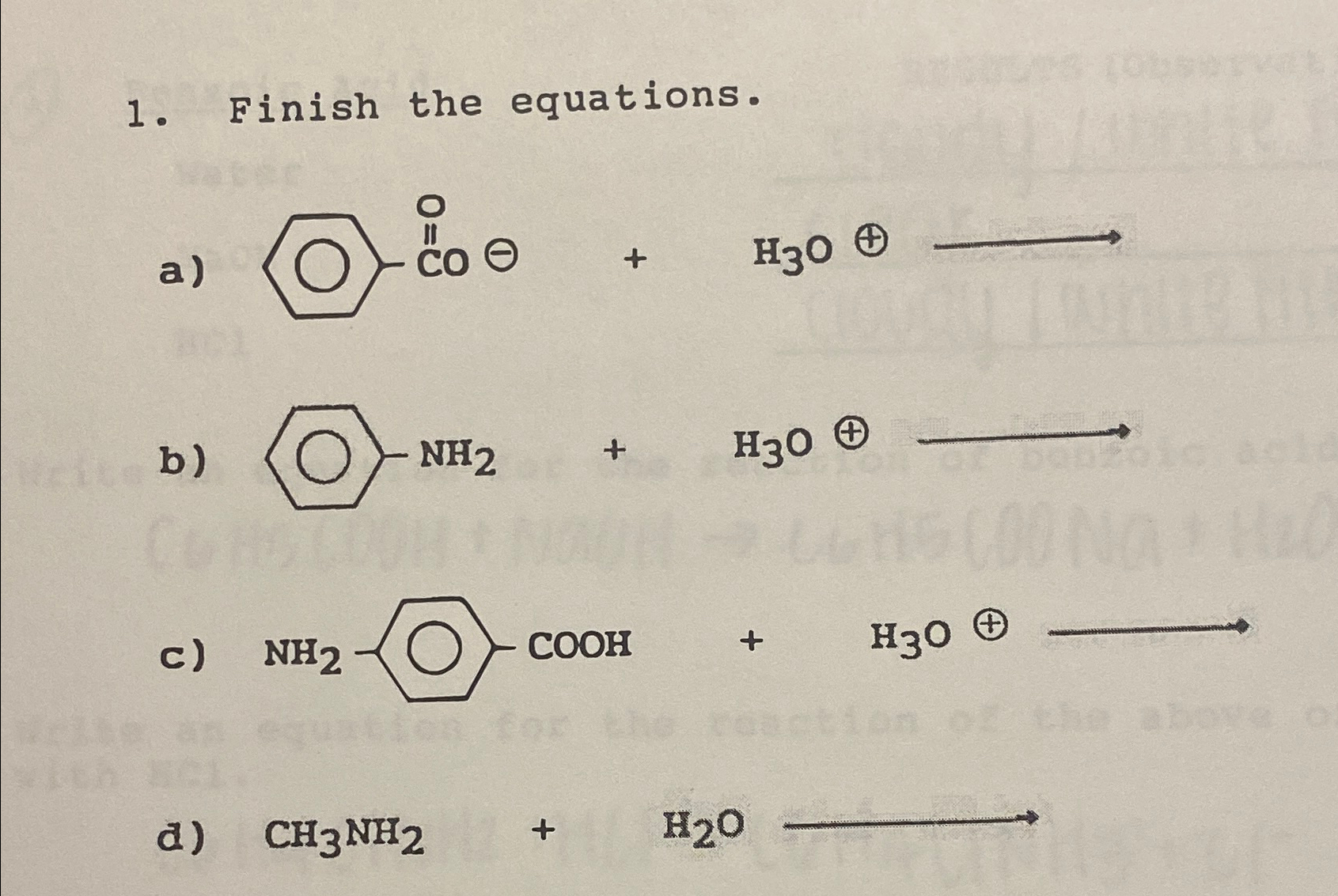 Finish the | Chegg.com