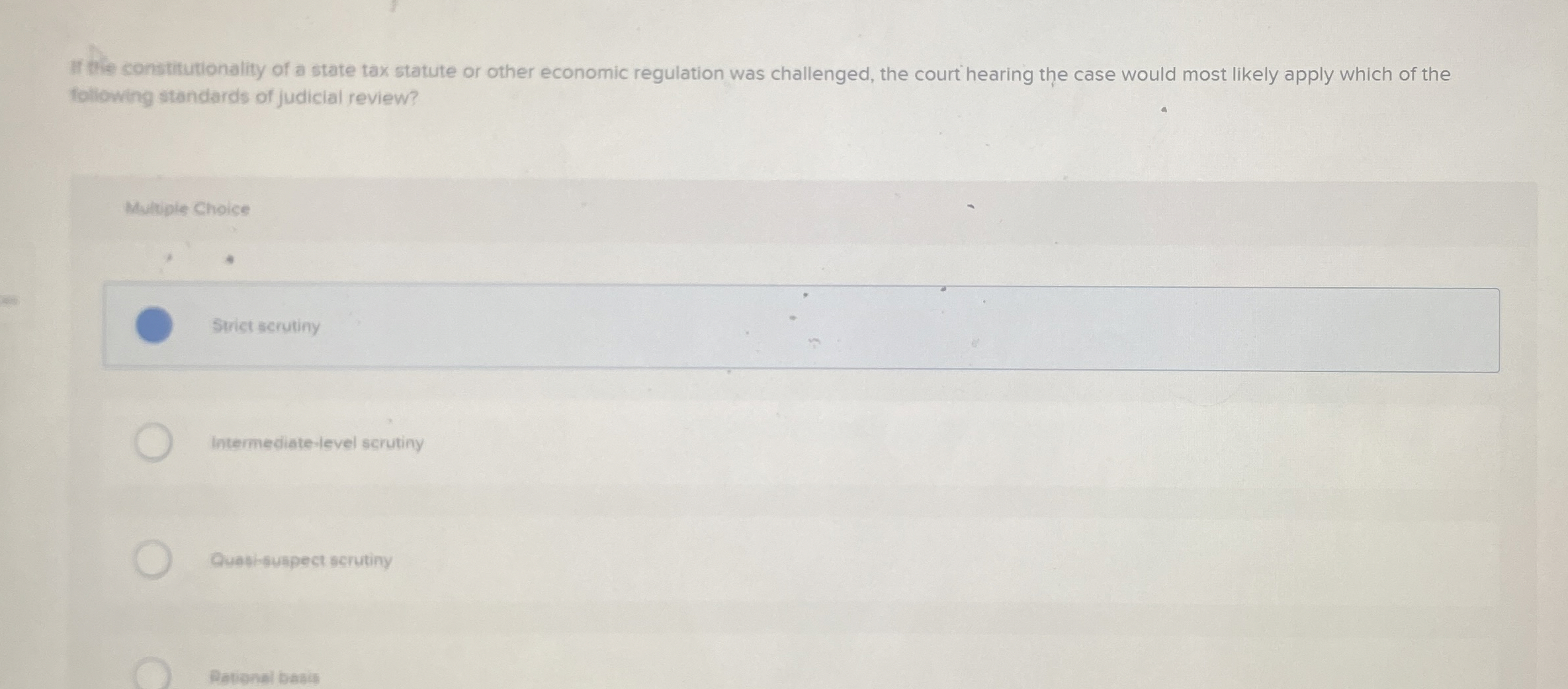 Solved If the constitutionality of a state tax statute or | Chegg.com