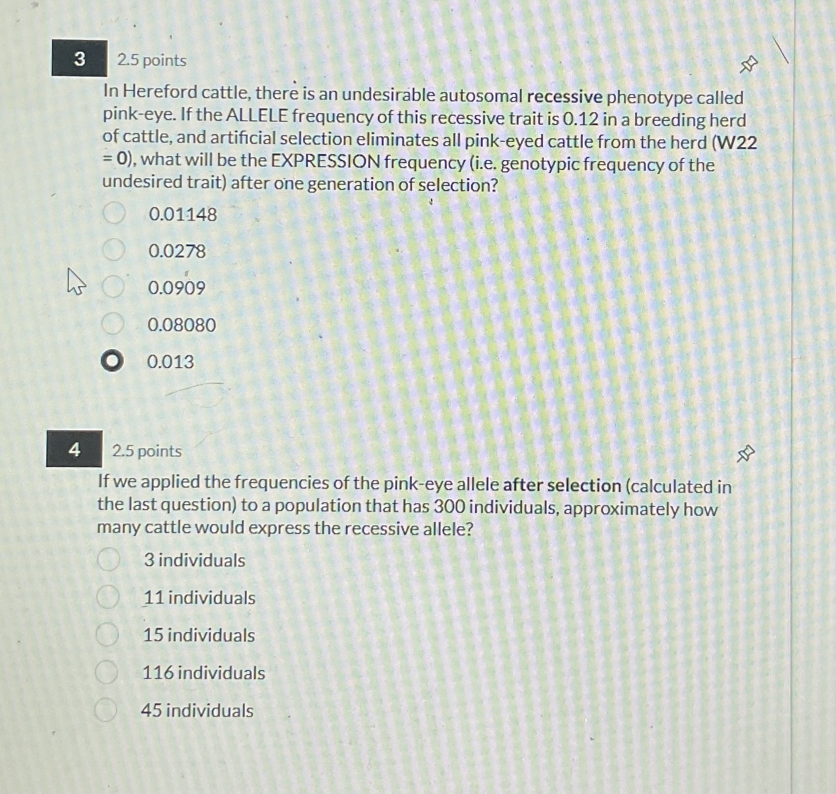 42.5 ﻿pointsIf we applied the frequencies of the | Chegg.com