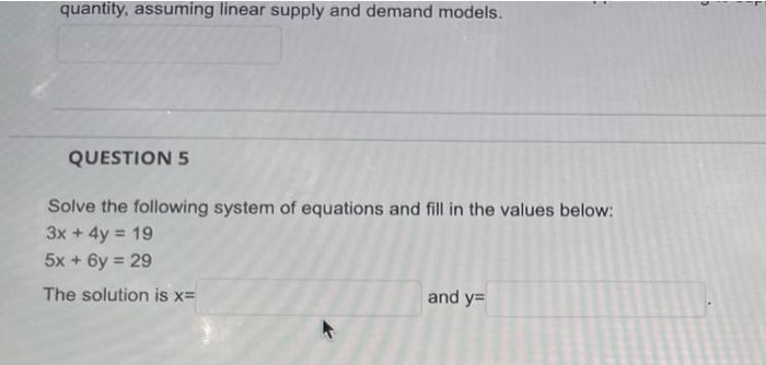 Solved quantity, assuming linear supply and demand models. | Chegg.com