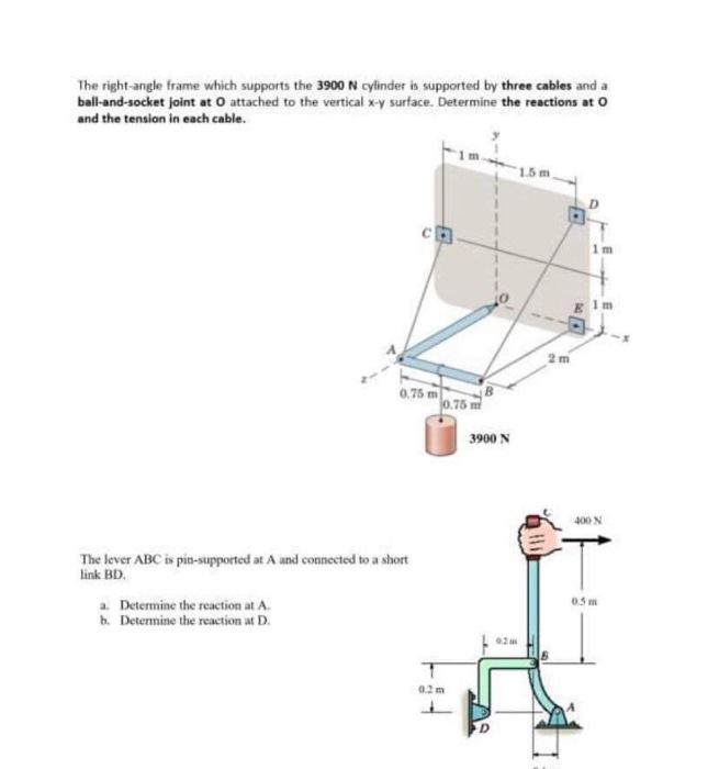 Solved The right-angle frame which supports the 3900 N | Chegg.com