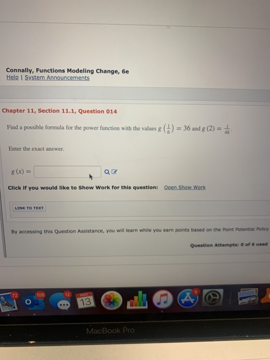 Solved Connally, Functions Modeling Change, 6e Help System | Chegg.com